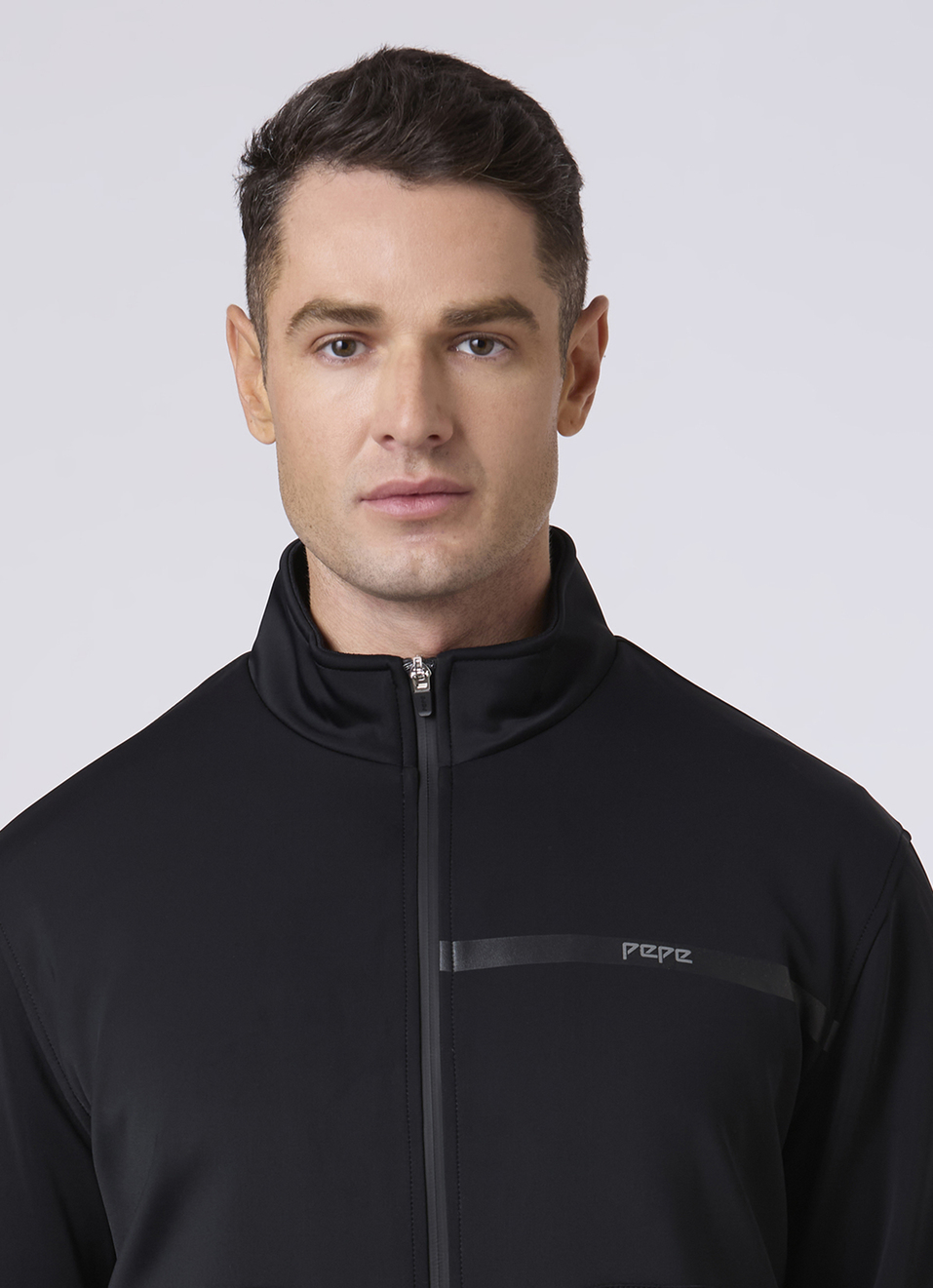 Men Black Regular Fit Zip-up Jacket | Pepe Jeans India